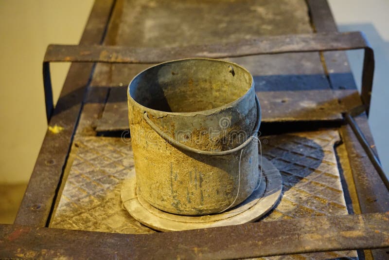 Metallic Bucket on a Platform Made of Iron Stock Image - Image of ...