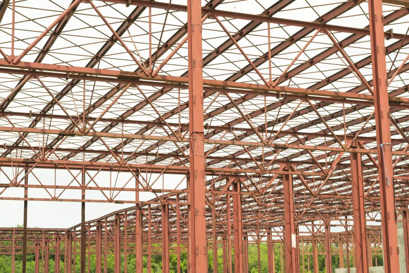 Metallic Building Structure Stock Image - Image of infrastructure ...