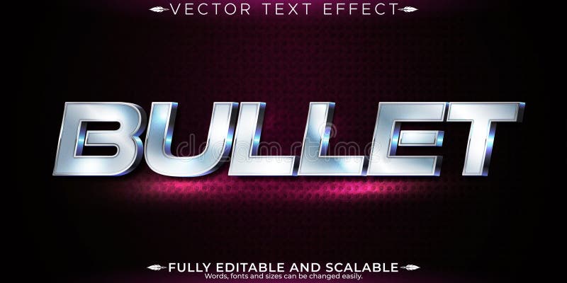Metallic Bullet Text Effect, Editable Shiny and Elegant Text Style ...