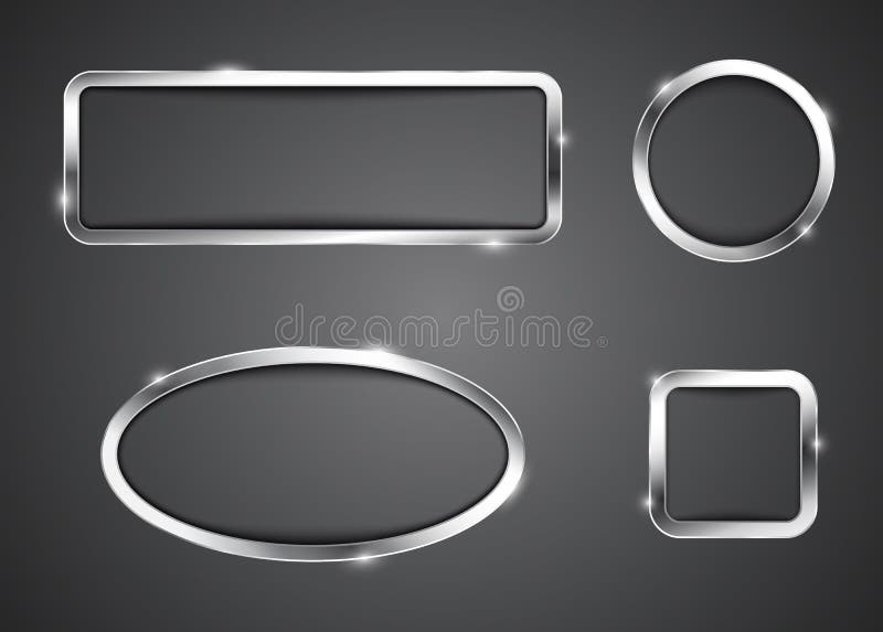 Metallic Button Frames for Web Stock Vector - Illustration of business ...