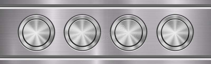 Brushed Metal Rectangle Button Stock Illustrations – 29 Brushed Metal ...