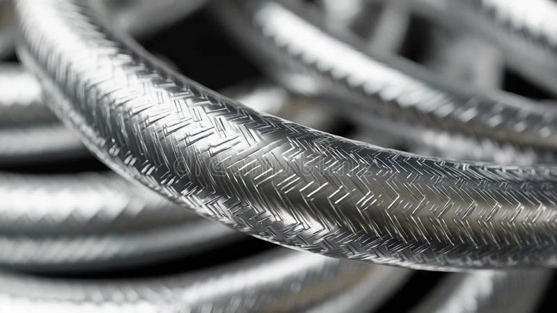 Close Up of Intertwined Metallic Cables Showing Intricate Textured ...