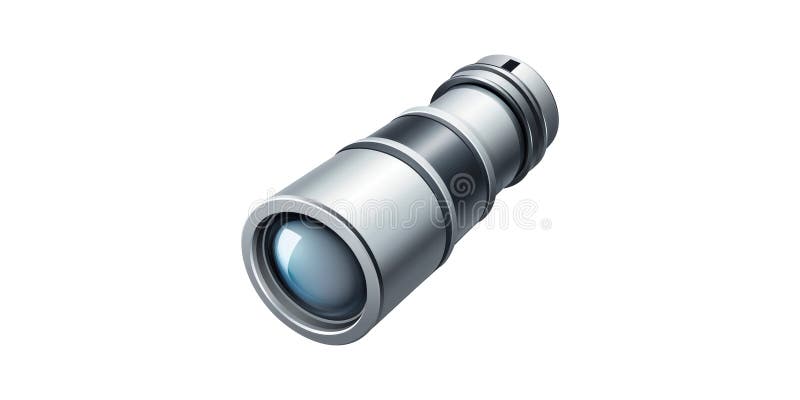 Metallic Camera Lens with Blue Glass Element Isolated on Transparent ...