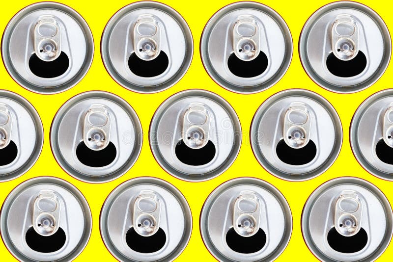 Metallic Cans Top View,recycling Concept. Stock Image - Image of ...