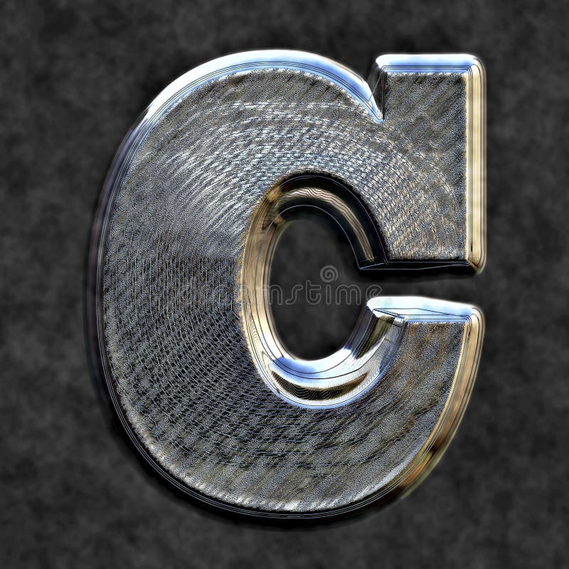 Metallic capital letter C stock illustration. Illustration of capital ...