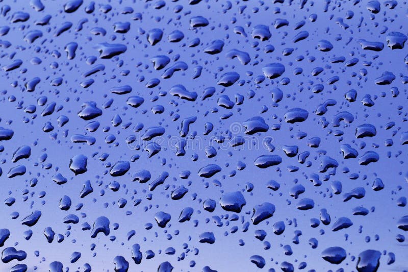 Metallic Car Paint after Washing the Car. Water Droplets Stay on Its ...