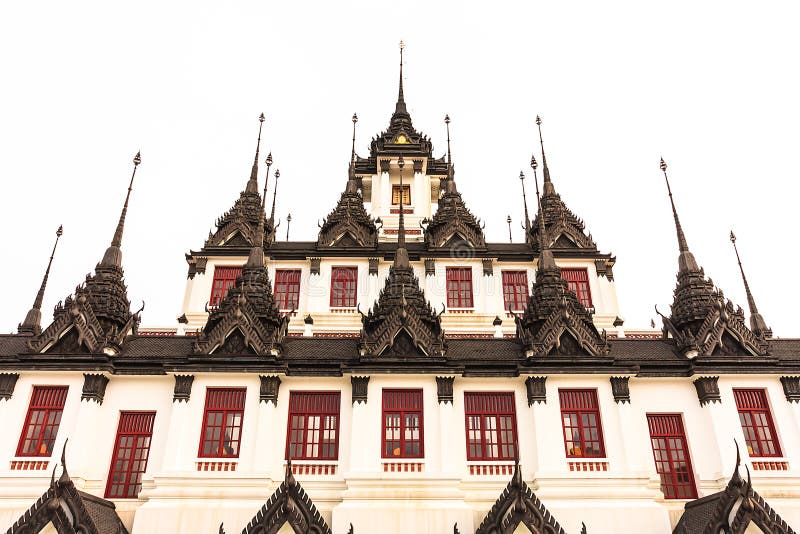 Metallic Castle in Buddhist Temple Bangkok, Thailand Stock Image ...