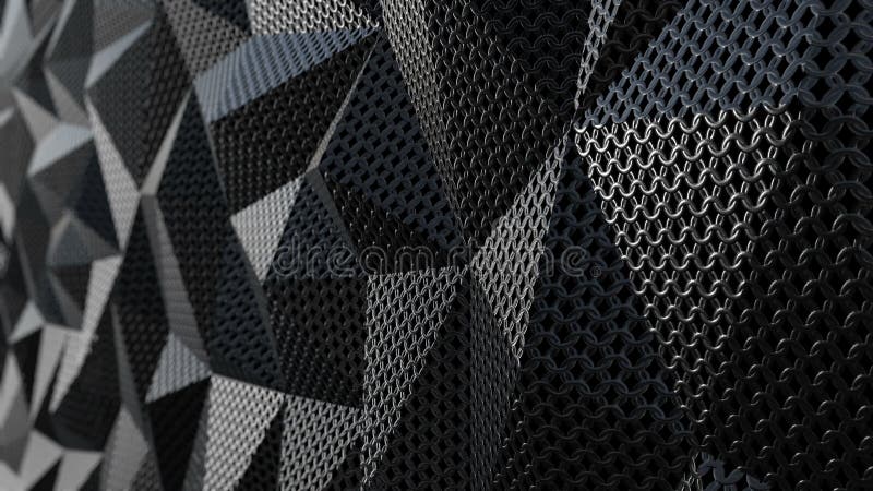 Metallic Chain Armor Geometric Background Loop Stock Footage - Video of ...