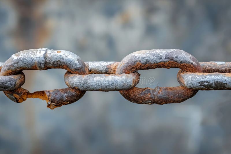 A Metallic Chain with a Link Snapping Apart, Creating a Powerful ...