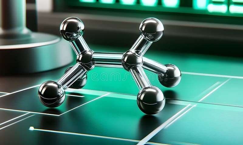 AI-Generated Molecular Model Stock Illustration - Illustration of ...