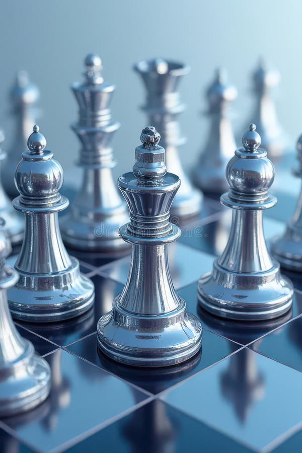 Metallic Chess Light Play stock illustration. Illustration of white ...