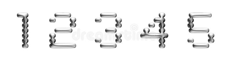 Metallic Chrome Alphabet, Set of Embossed Numbers, 3d Illustration ...