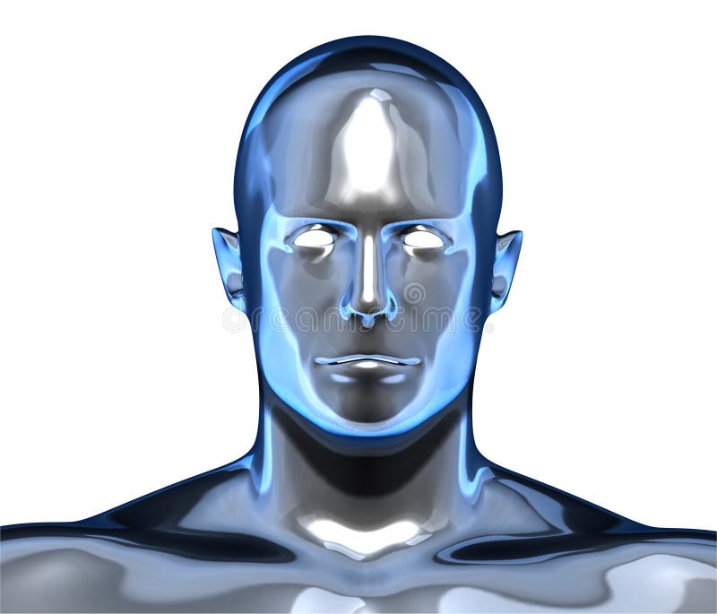 Metallic chrome face stock illustration. Illustration of anatomy - 27660028