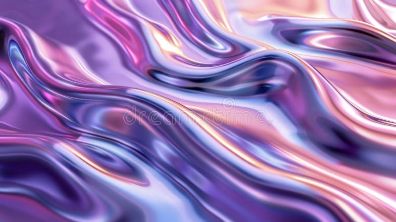 Metallic Chrome Liquid Abstract Texture with Soft Curves and Reflection ...