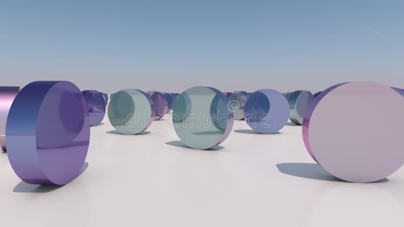 Glass Circle Shape. Black Background. Abstract Animation, 3d Render ...