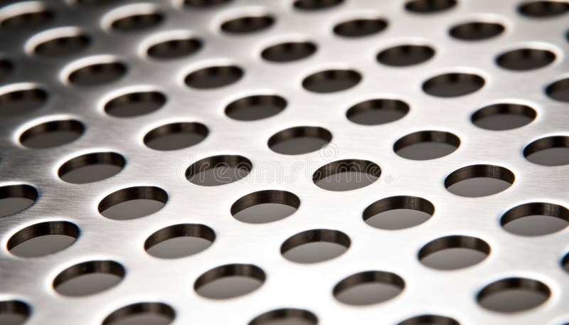 Metallic Circles in a Grid Pattern on Wet Steel Backdrop Generated by ...