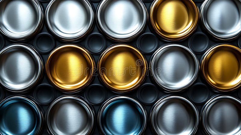 Metallic Circles Pattern Gold Silver Blue Design Stock Photo - Image of ...