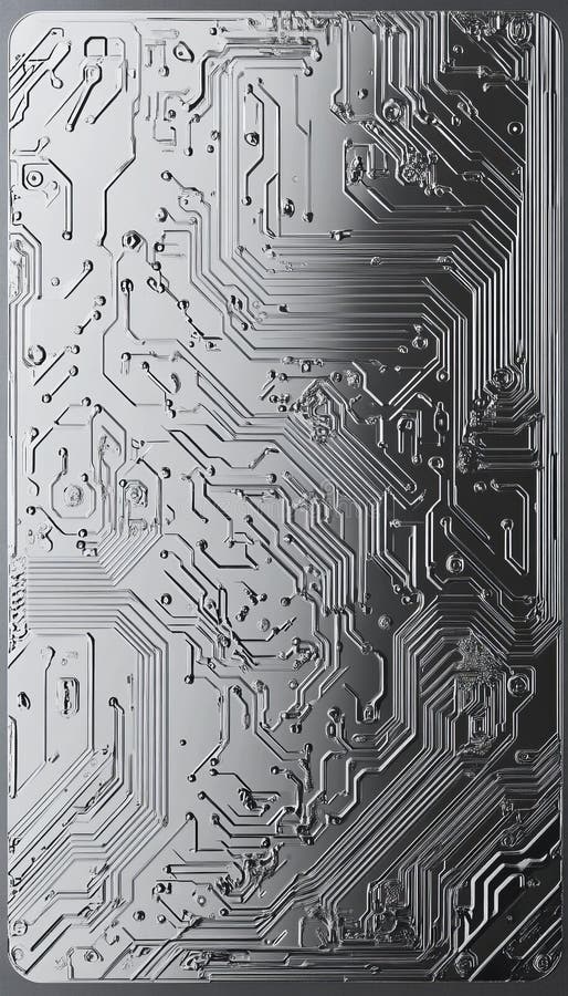 Metallic Circuit Pattern on Rectangular Surface Stock Image - Image of ...