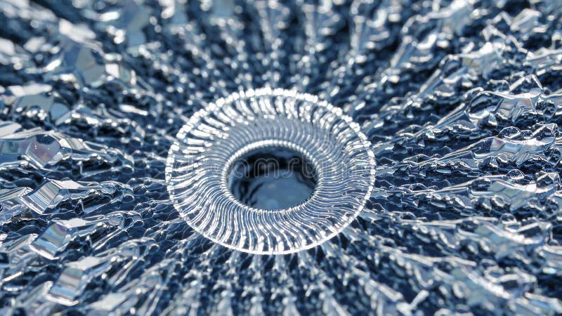 Metallic Circular Engineering Element Rotating and Spinning Slowly on ...