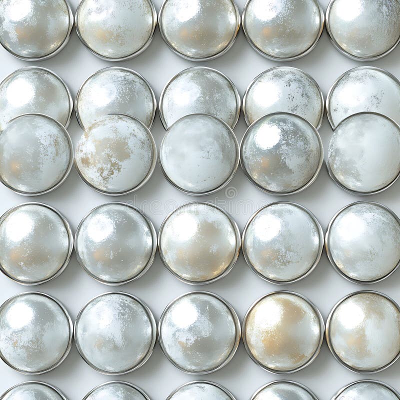 Metallic Circular Objects in Structured Arrangement Stock Image - Image ...