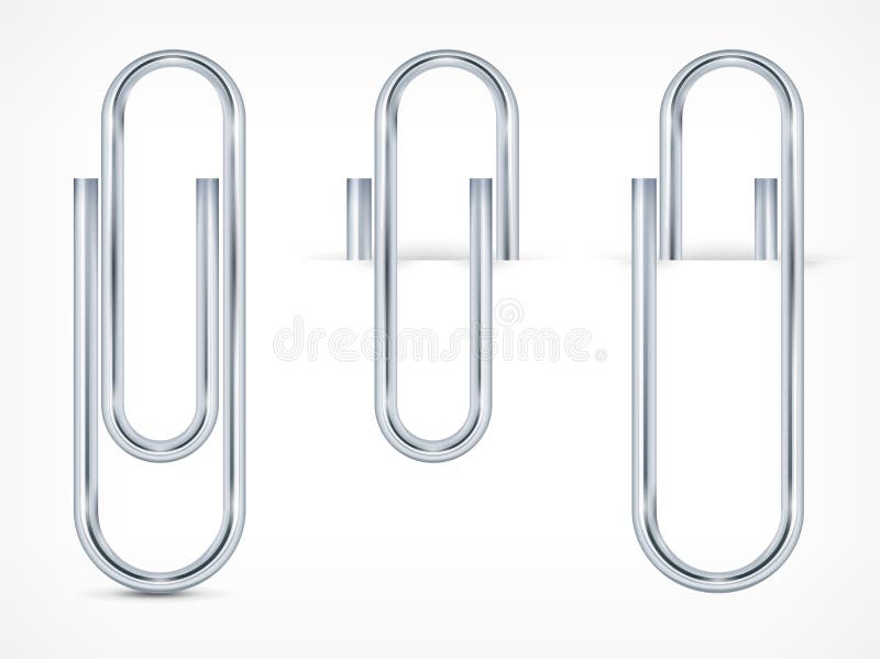 Metallic Clips on Paper Sheet Stock Vector - Illustration of stationery ...