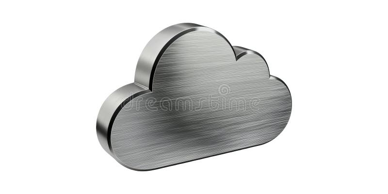Metallic Cloud Icon Symbolizing Cloud Computing and Data Storage ...