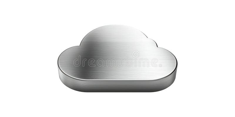 Metallic Cloud-Shaped Object. Symbolizes Cloud Computing and Data ...