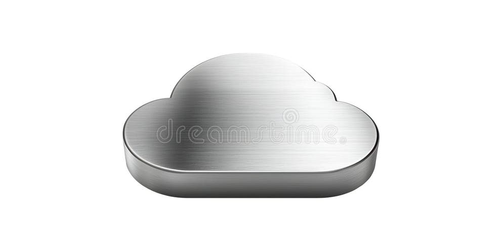 Metallic Cloud-Shaped Object. Symbolizes Cloud Computing and Data Storage Isolated on ...