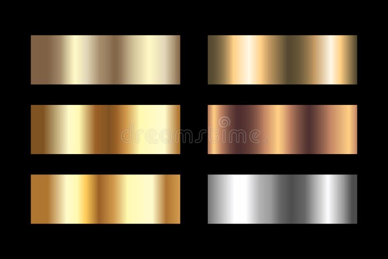 Metallic Color Gradient Background Set. Gold, Bronze and Silver Color ...
