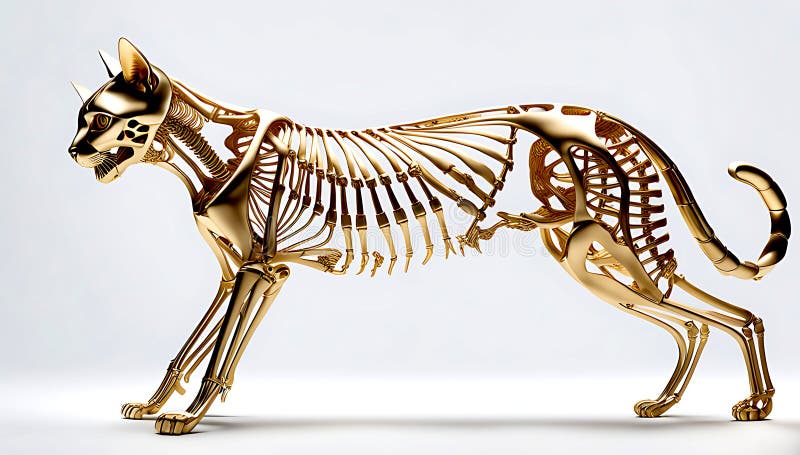 A Metallic-colored Cat with a Visible Fishbone Structure Inside Its ...