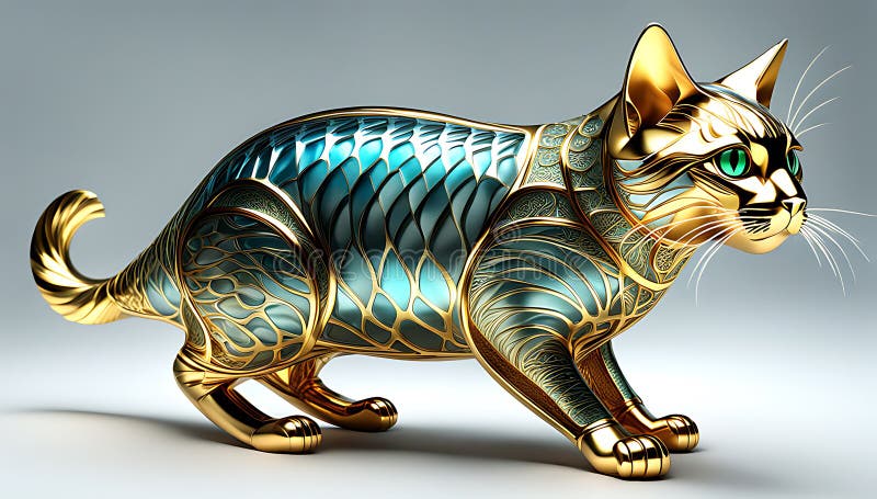A Metallic-colored Cat with a Visible Fishbone Structure Inside Its ...