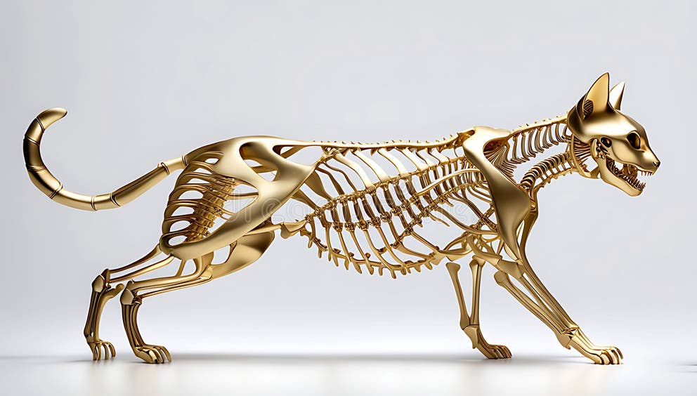 A Metallic-colored Cat with a Visible Fishbone Structure Inside Its ...
