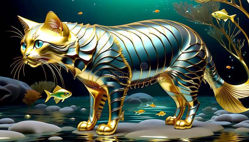 A Metallic-colored Cat with a Visible Fishbone Structure Inside Its ...
