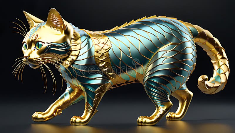 A Metallic-colored Cat with a Visible Fishbone Structure Inside Its ...