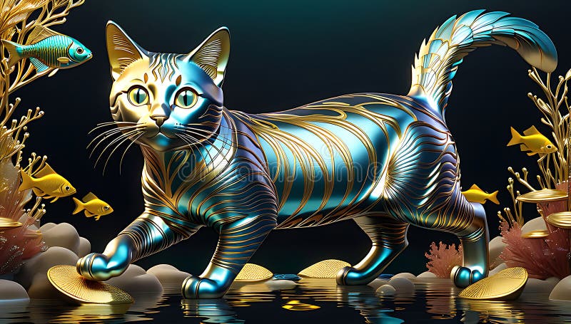A Metallic-colored Cat with a Visible Fishbone Structure Inside Its ...