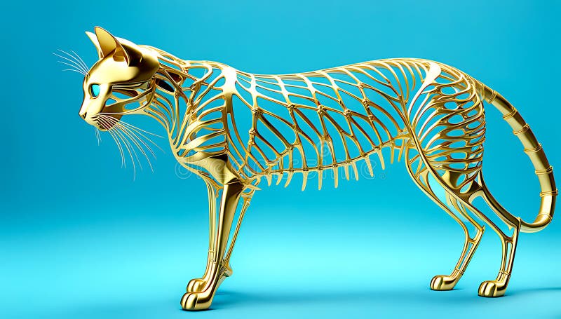 A Metallic-colored Cat with a Visible Fishbone Structure Inside Its ...
