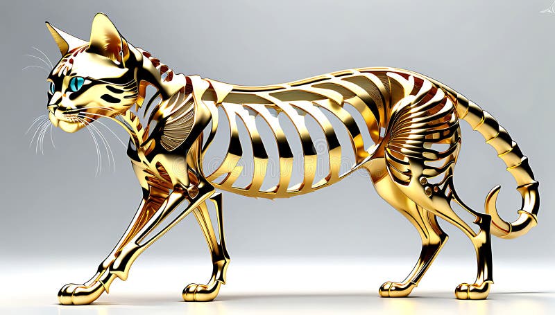 A Metallic-colored Cat with a Visible Fishbone Structure Inside Its ...