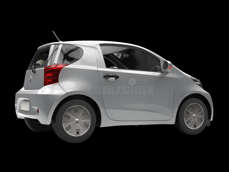 Metallic Compact Urban Car on Black Background Stock Illustration ...
