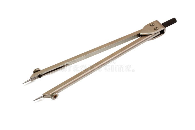 Metallic Compasses for Drawing Isolated on White Background Stock Photo ...