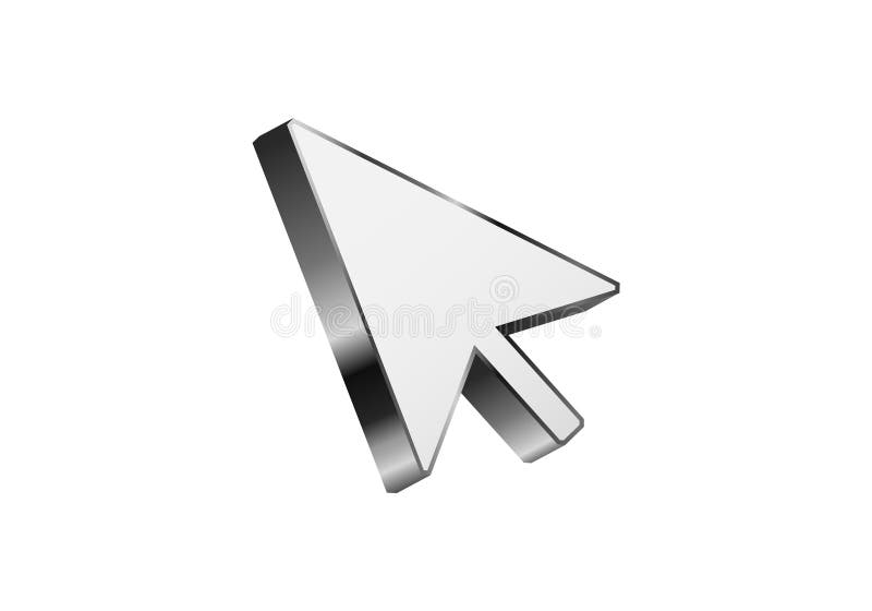 Metallic Computer Cursor Icon on White Background Stock Vector ...