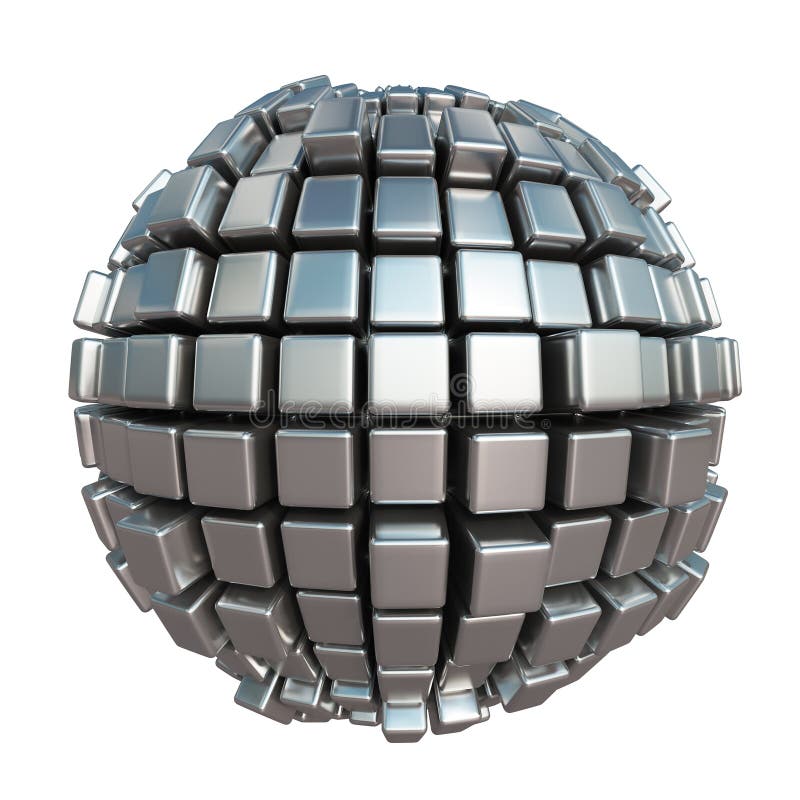 Metallic cube sphere stock illustration. Illustration of surface - 82342551