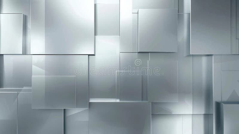 Metallic Cube Wall with Reflection Stock Illustration - Illustration of ...