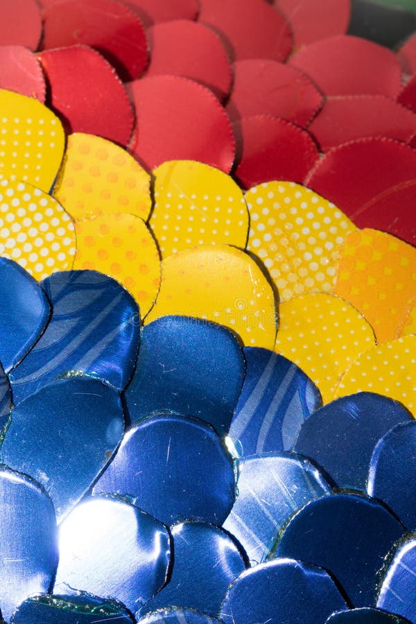 Metallic Cut Up Tin Cans in Bright Colours As an Abstract Background ...