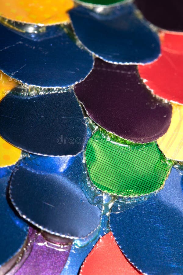Metallic Cut Up Tin Cans in Bright Colours As an Abstract Background ...