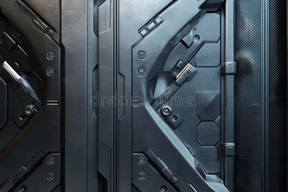 A Metallic 3D Background Where Overlapping Hexagonal Panels Create a ...