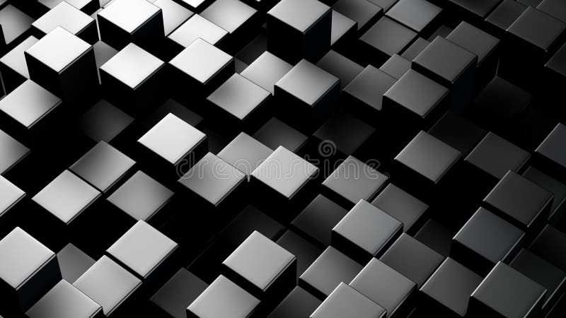 Metallic 3D Boxes. Abstract Background Stock Illustration ...