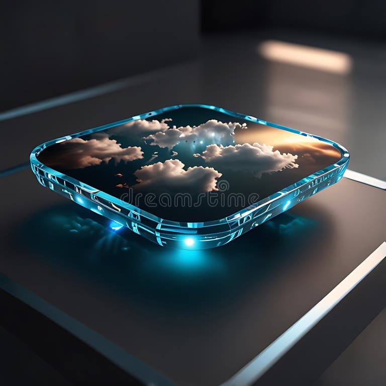 Metallic 3D Image of Futuristic Technology Cloud Computing with Vr ...