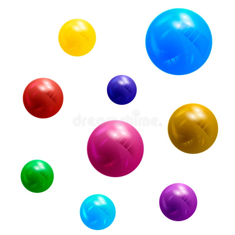 Metallic 3D Multicolor Balls. Design Element Stock Vector ...