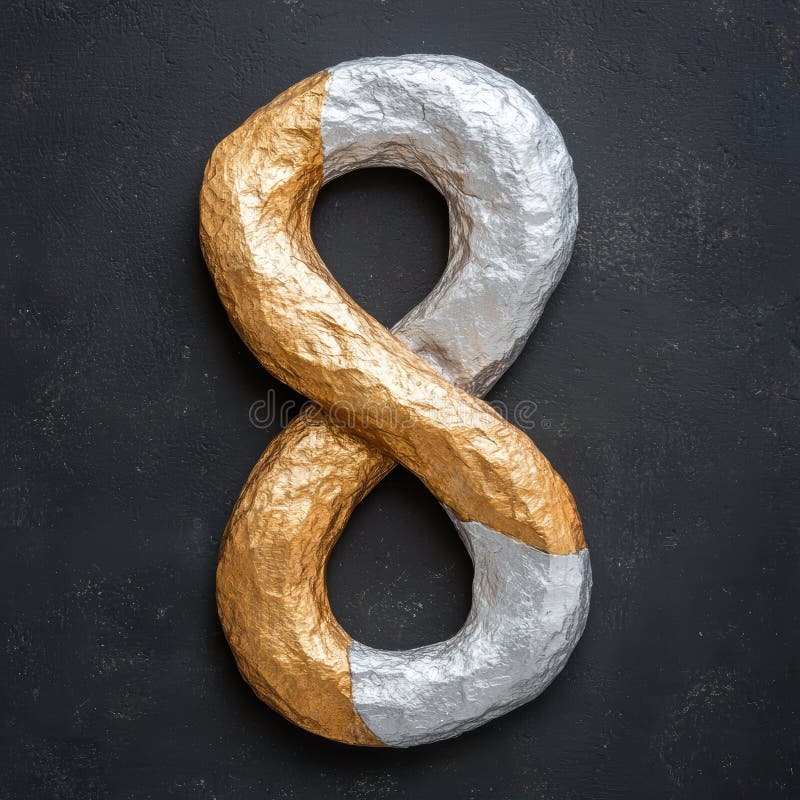 Metallic 3d Number Eight Symbol Stock Illustration - Illustration of ...