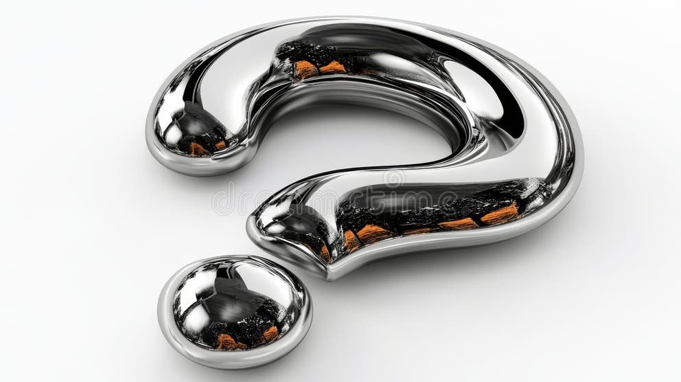 Metallic 3d Question Mark Icon on Transparent Background for Design ...